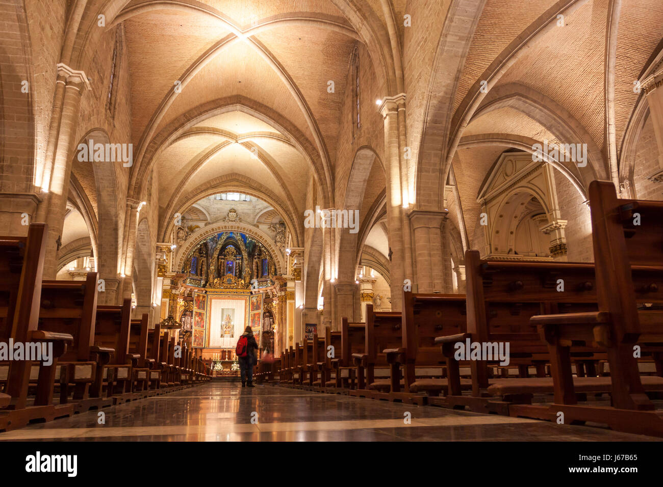 Indoor of Cathedral. Valencia, Spain Stock Photo - Alamy
