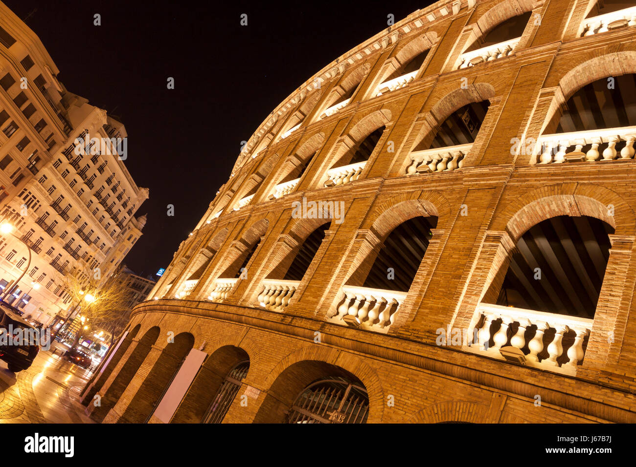 Bullring at night. Valencia, Spain Stock Photo - Alamy