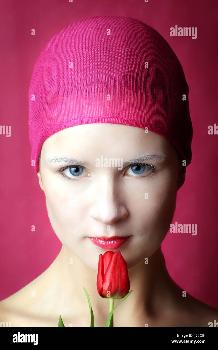 woman face flower plant tulip tissue red flower plant human human being ...