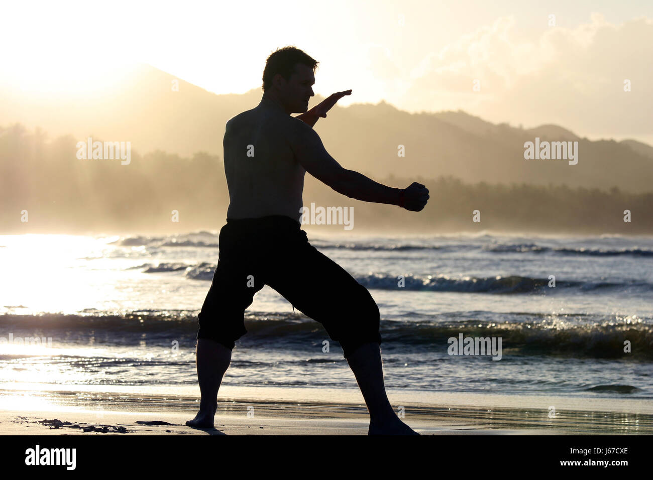 training at sunset Stock Photo - Alamy