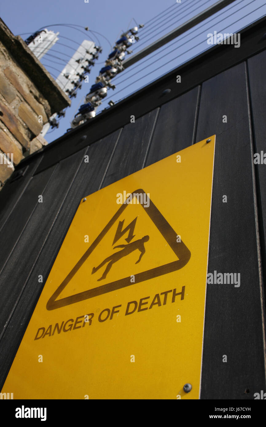 High tension danger death sign hi-res stock photography and images - Alamy