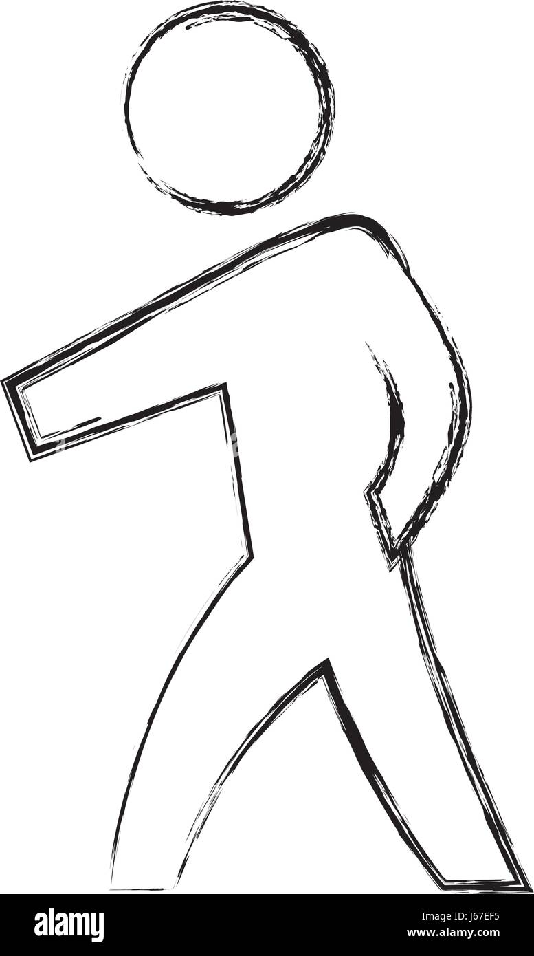 Pictogram man elegant suit Black and White Stock Photos & Images - Alamy