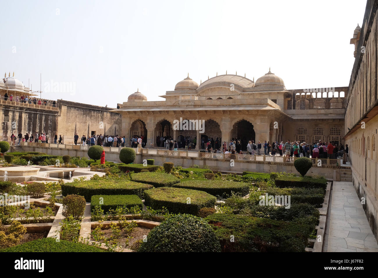 Beautiful gardens in Amber Fort, Jaipur, Rajasthan, India, on February ...
