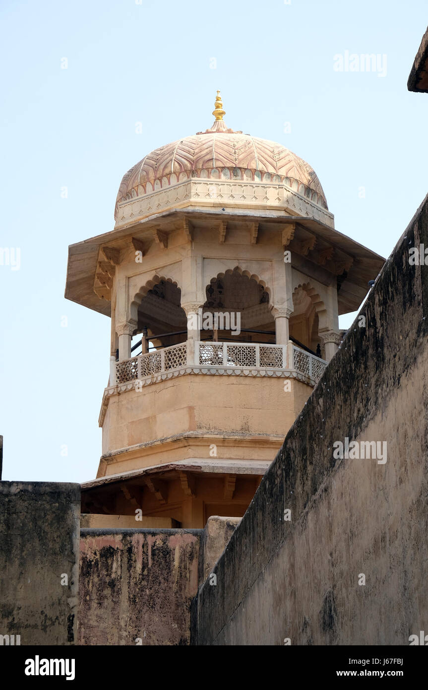 Architectural detail of Amber Fort in Jaipur, Rajasthan, India, on ...