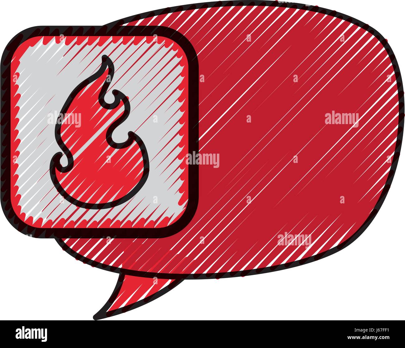 Cartoon fire thought bubble Stock Vector Images - Alamy