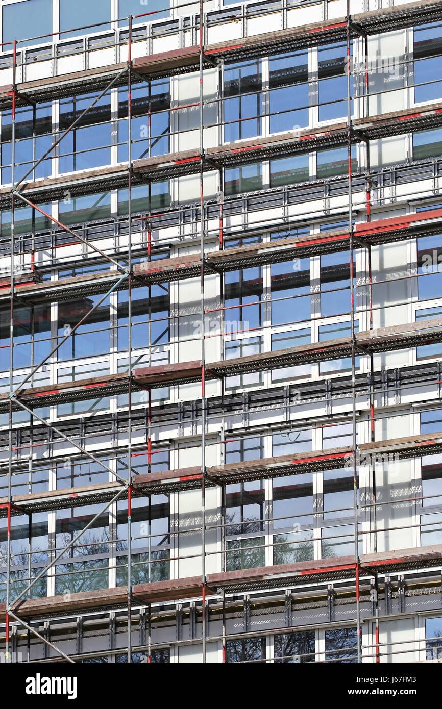 scaffolding at office building currently under construction Stock Photo ...