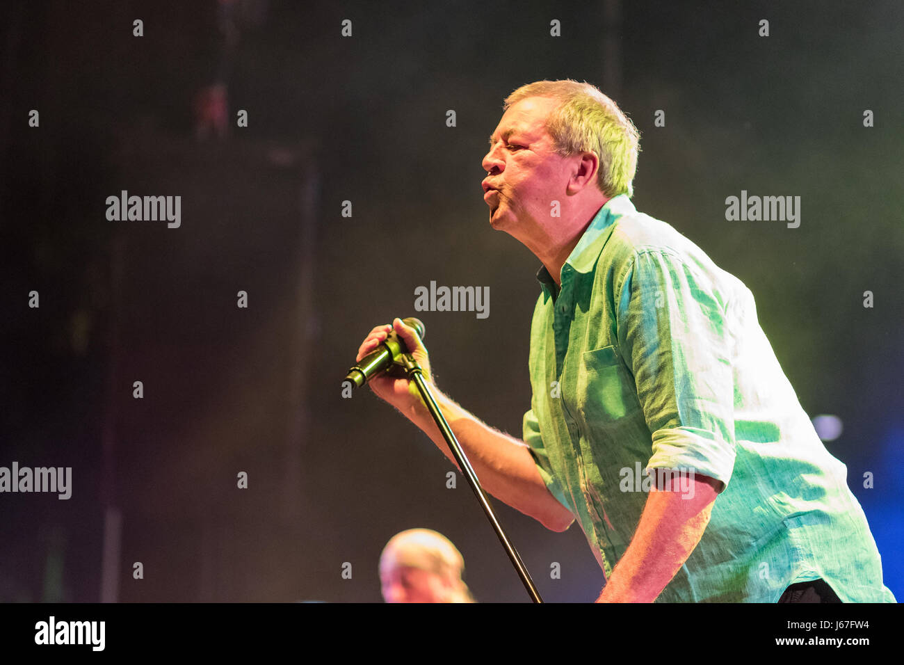 ZAGREB, CROATIA - MAY 16, 2017: Deep Purple lead singer Ian Gillan on ...