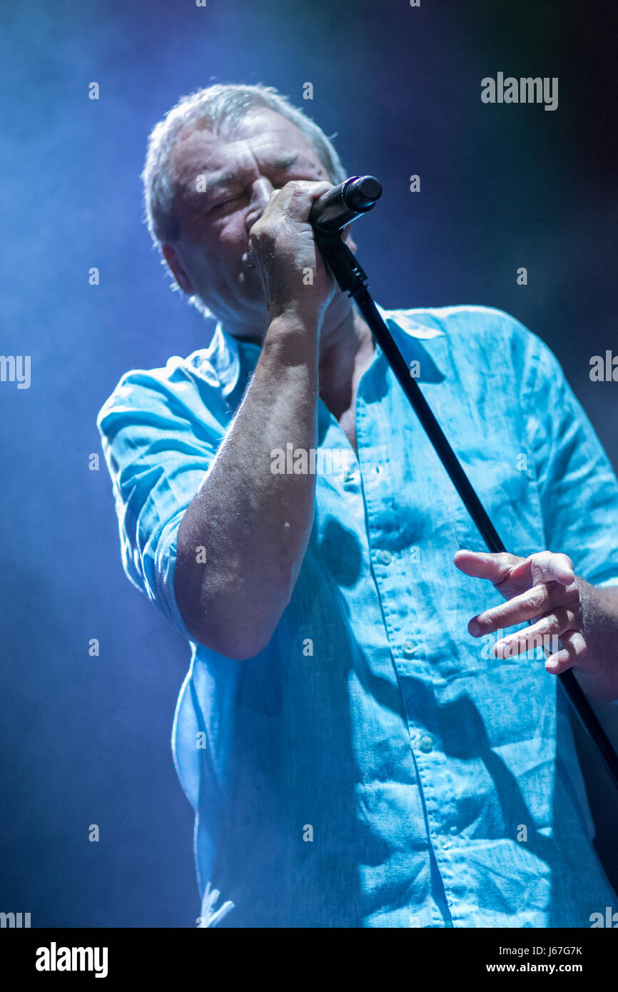 ZAGREB, CROATIA - MAY 16, 2017: Deep Purple lead singer Ian Gillan in ...