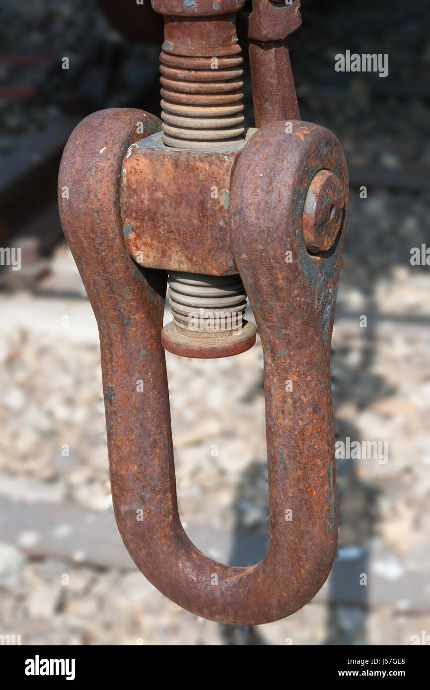 old rusty wagon coupling Stock Photo - Alamy