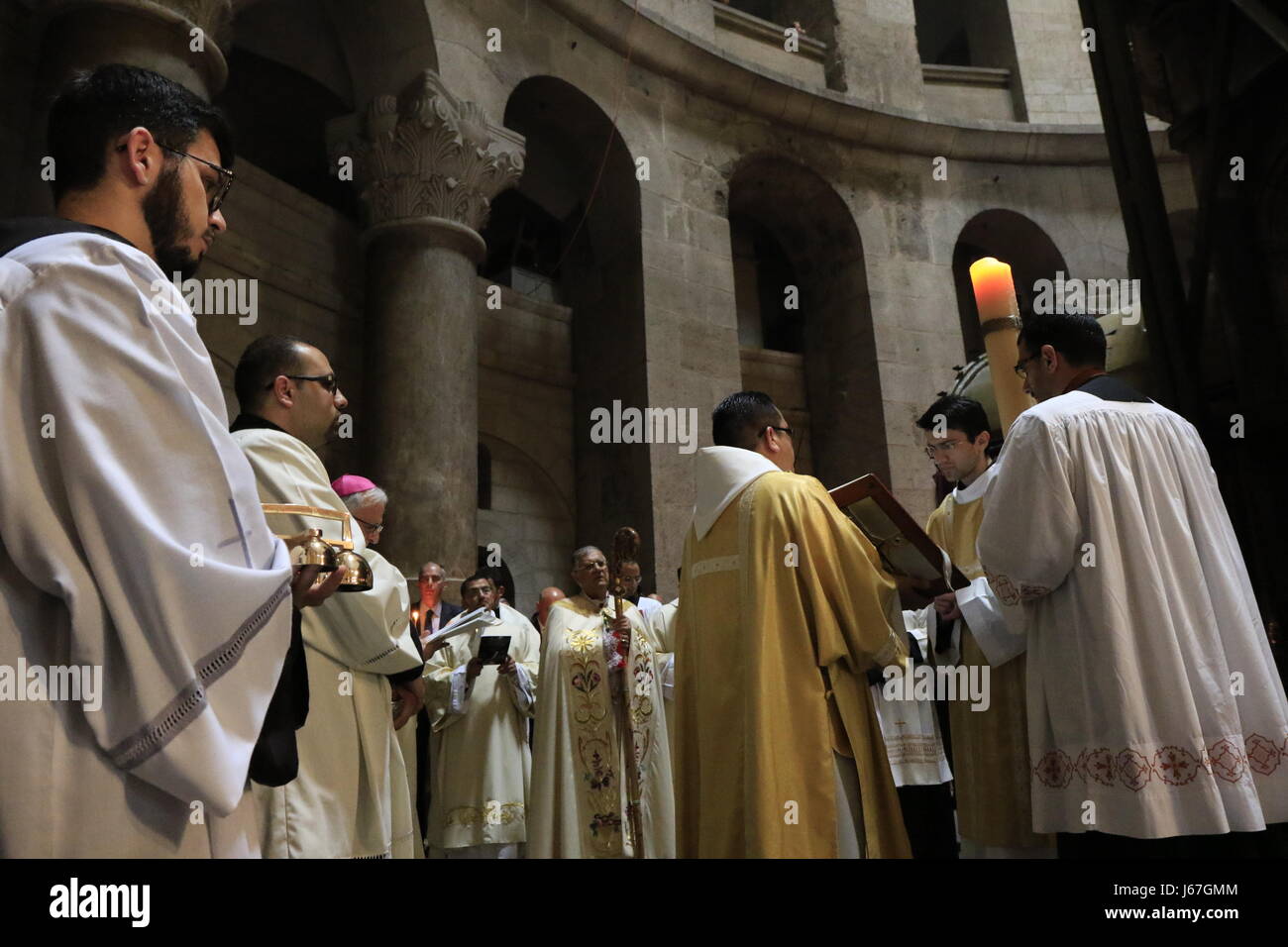 Israel, Jerusalem, the Latin Patriarch of Jerusalem Fouad Twal presides ...