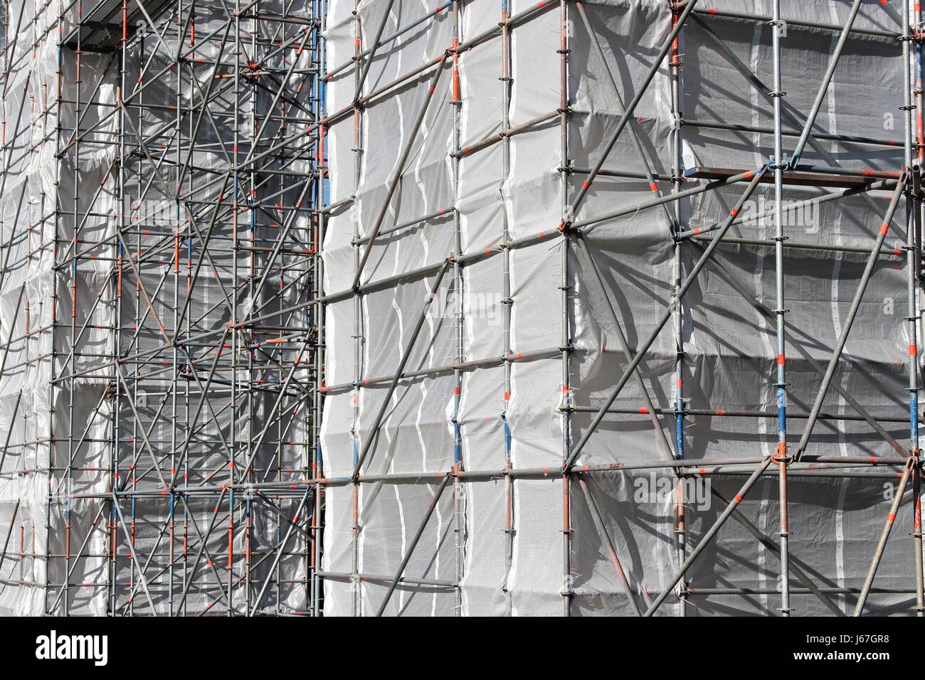 scaffolding at bridge piles currently under renovation Stock Photo - Alamy