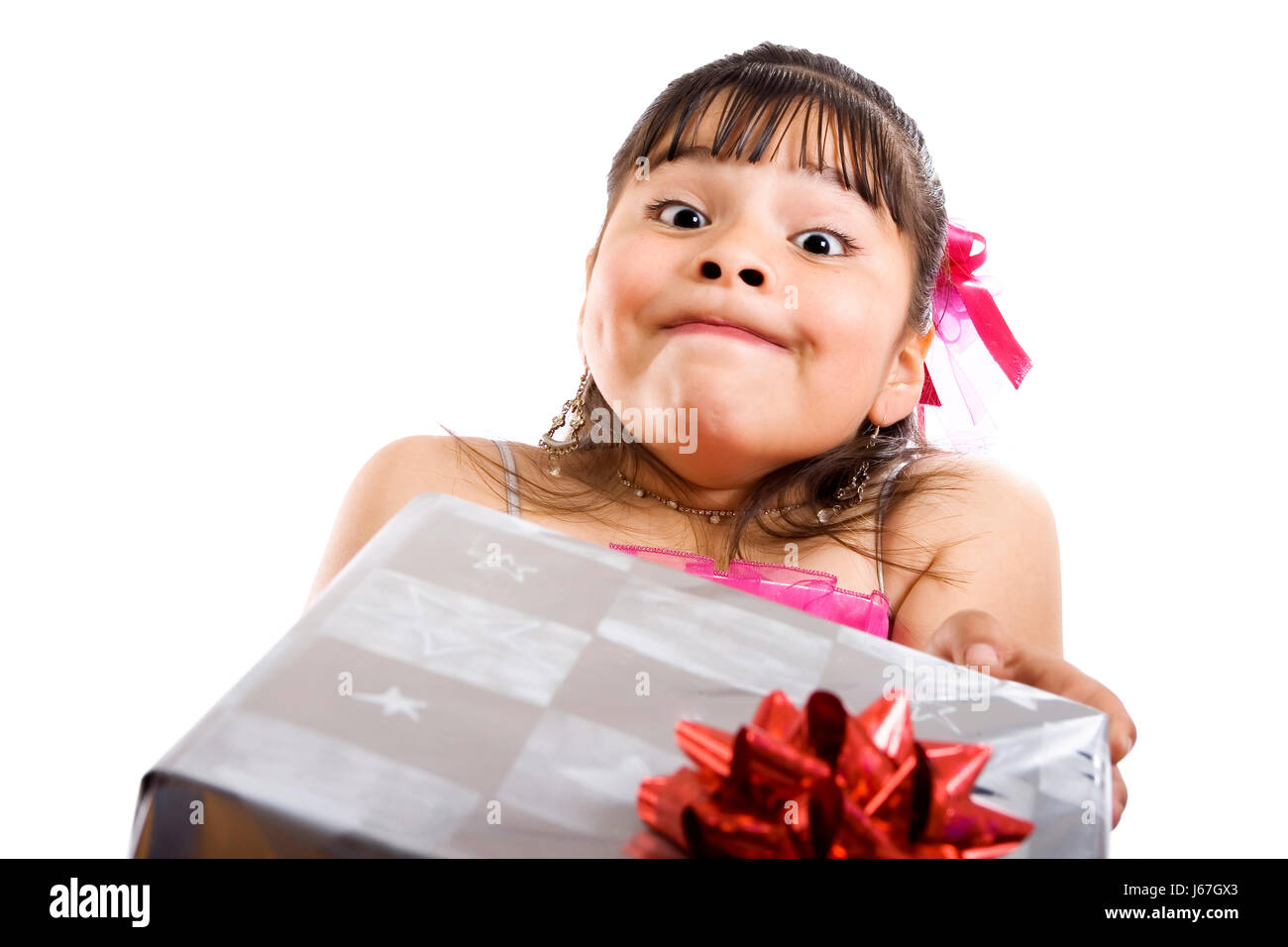 female gift possession holding kid child birthday girl girls humans ...