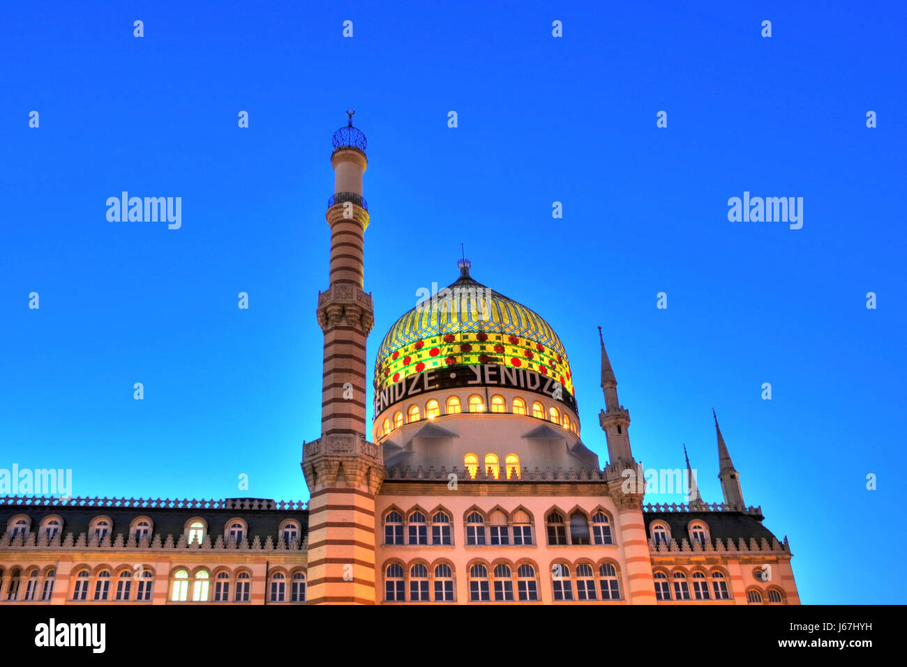 tower sightseeing Dresden mosque house building tower window porthole ...