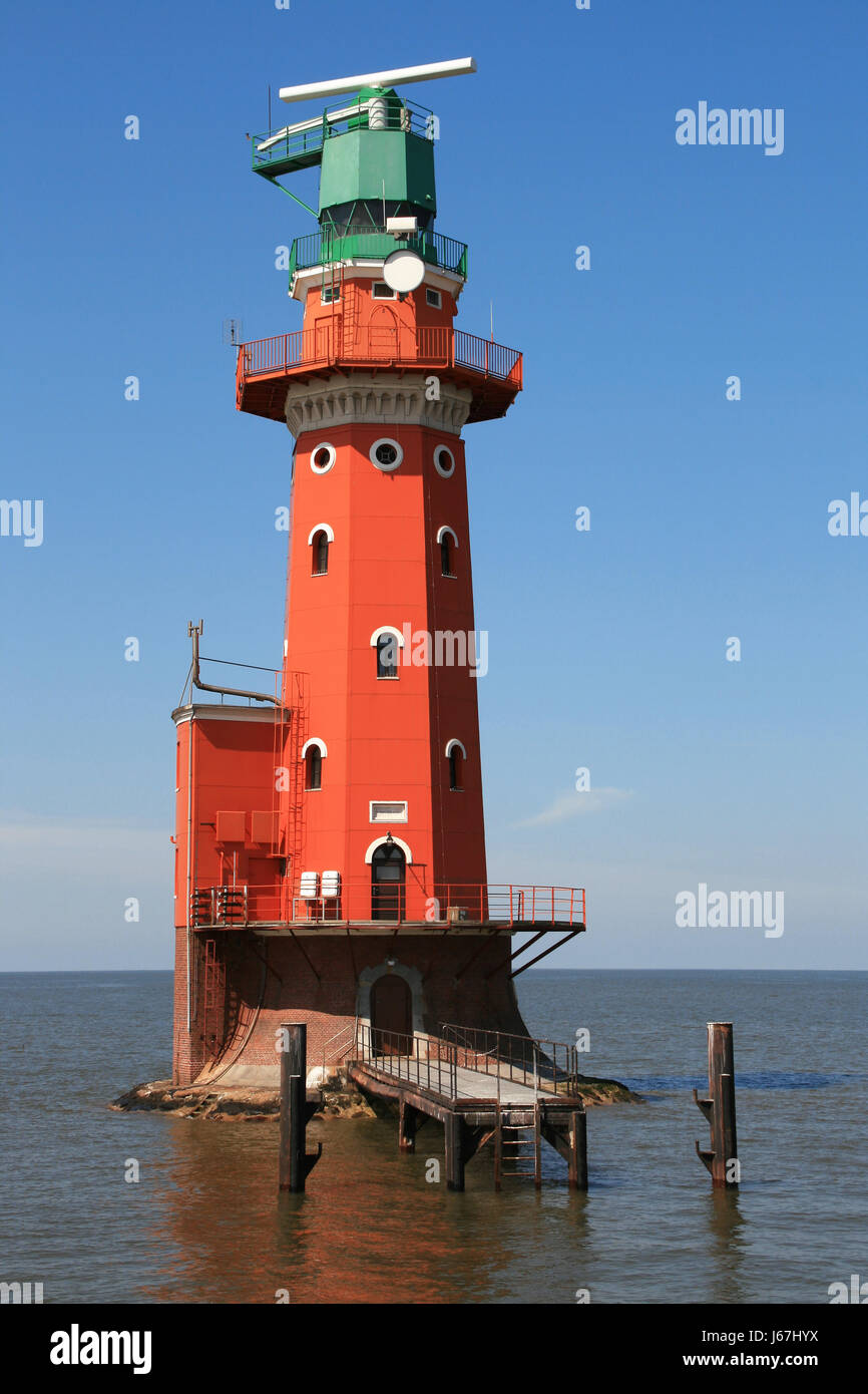 high lighthouse path weser 2 Stock Photo - Alamy