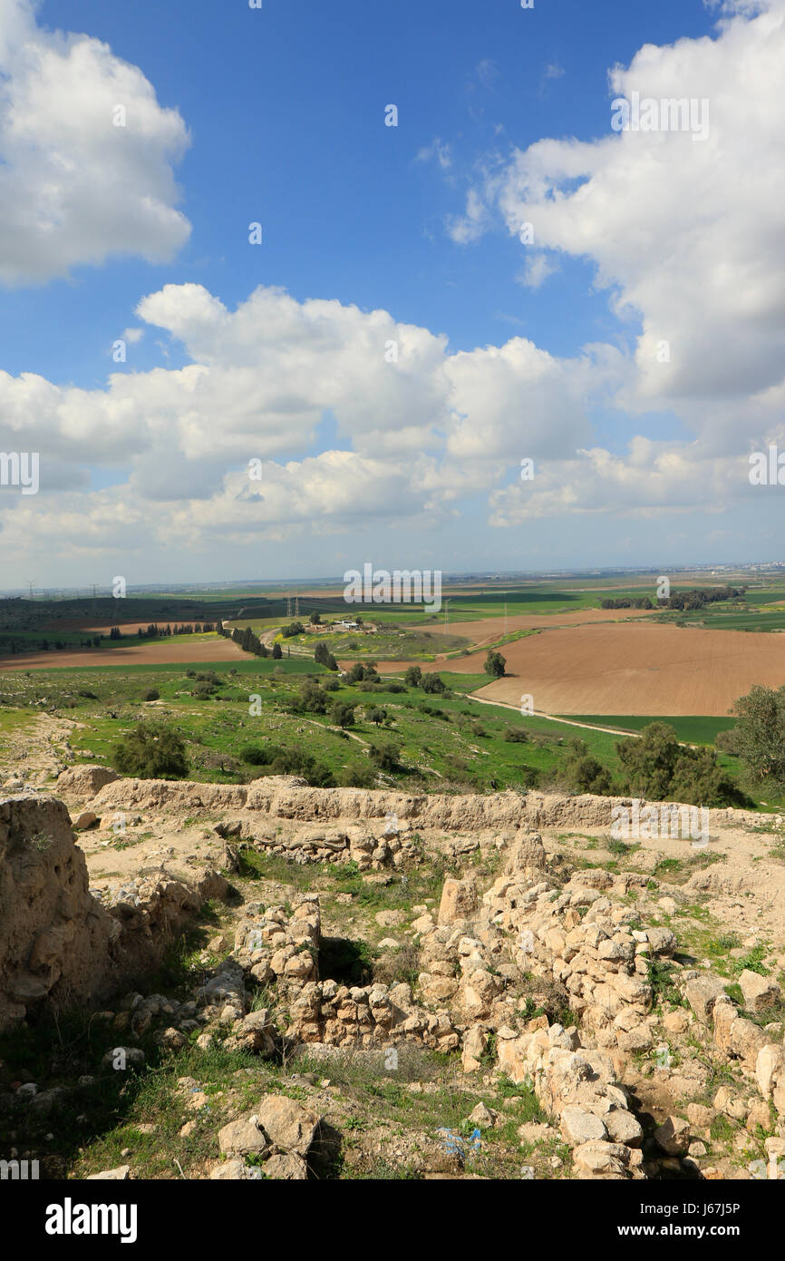 Israel, Shephelah, Archaeological excavations in Tel Zafit, identified ...