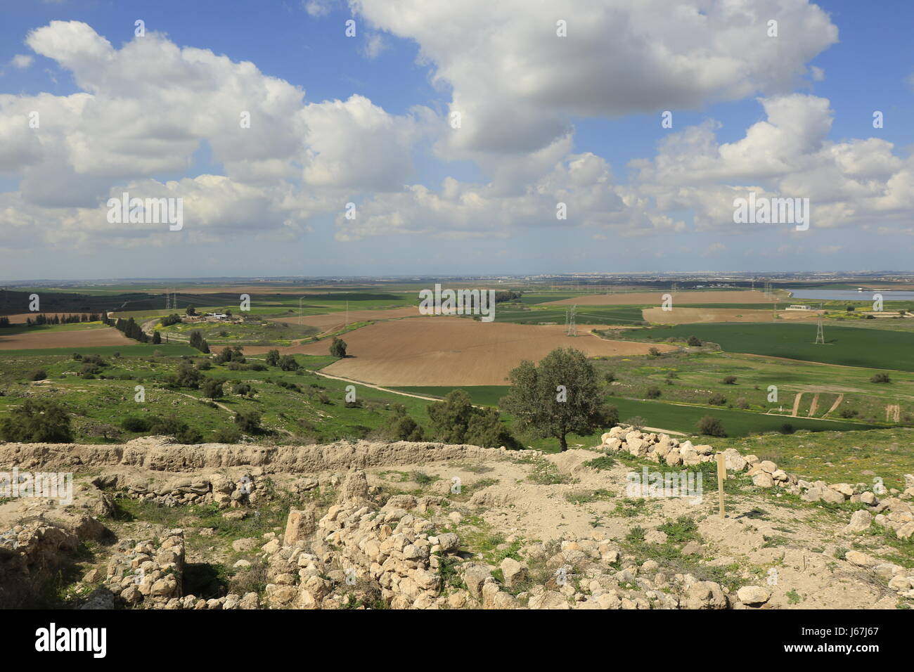 Israel, Shephelah, Archaeological excavations in Tel Zafit, identified ...