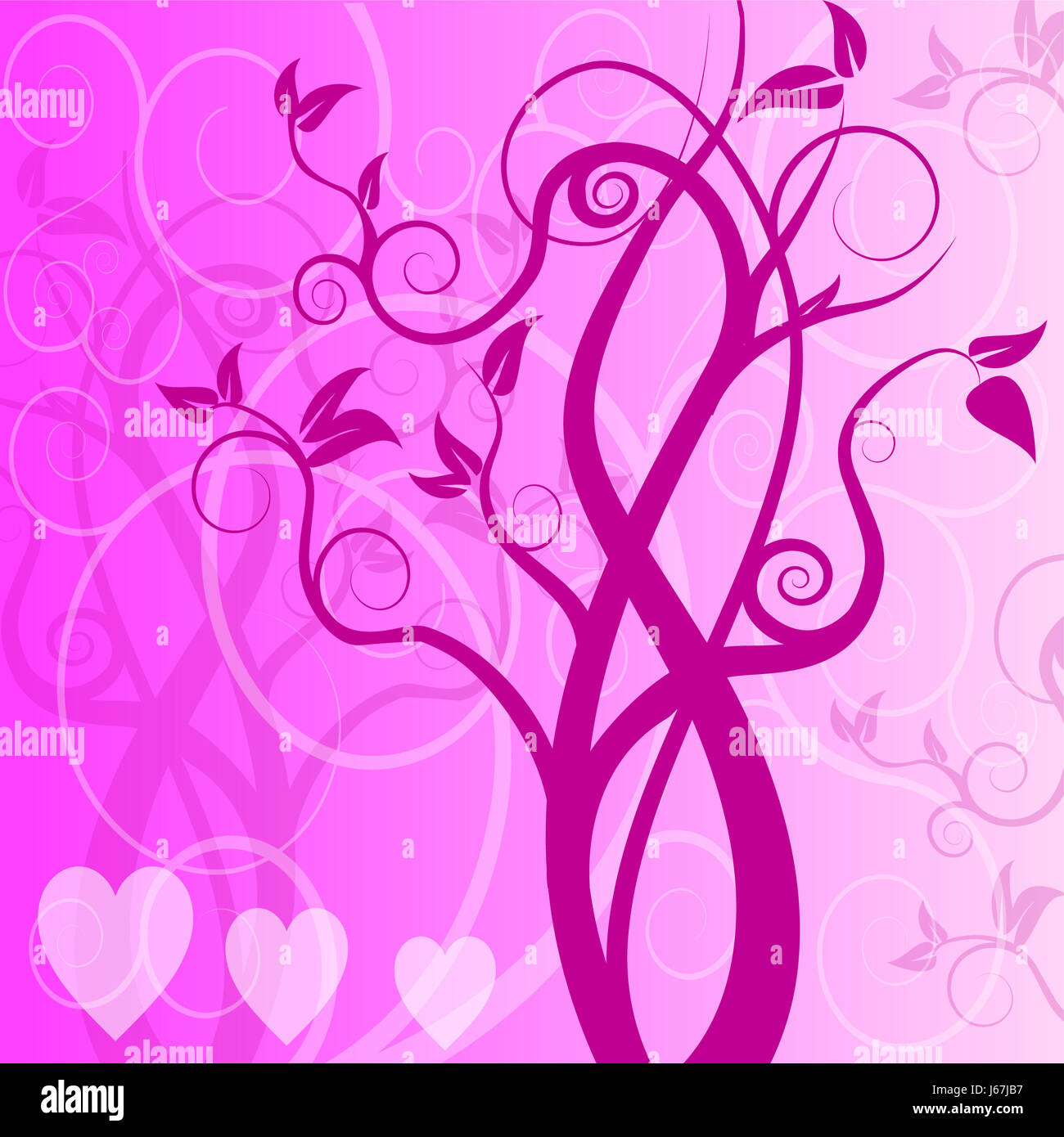 tree playful illustration decorative swirl backdrop background design ...