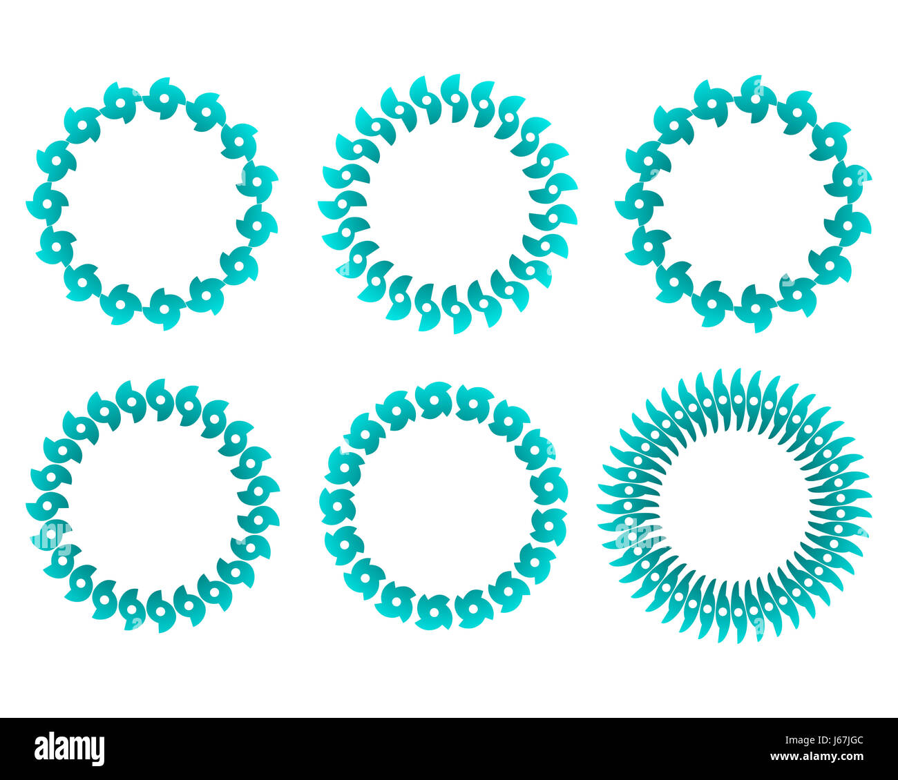 blue circle element turquoise chaplet rosette design shaping formation ...