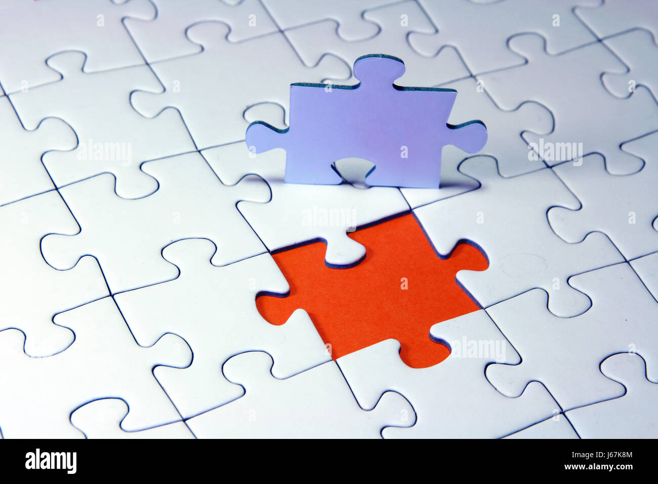 Jigsaw Puzzle nearly complete Stock Photo - Alamy