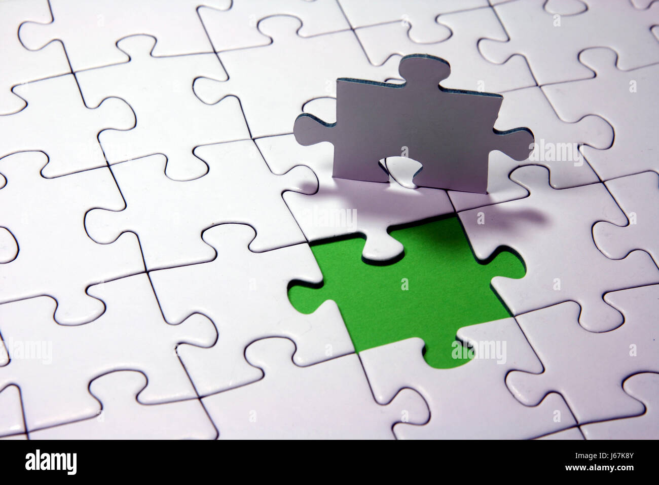 Jigsaw Puzzle nearly complete Stock Photo - Alamy