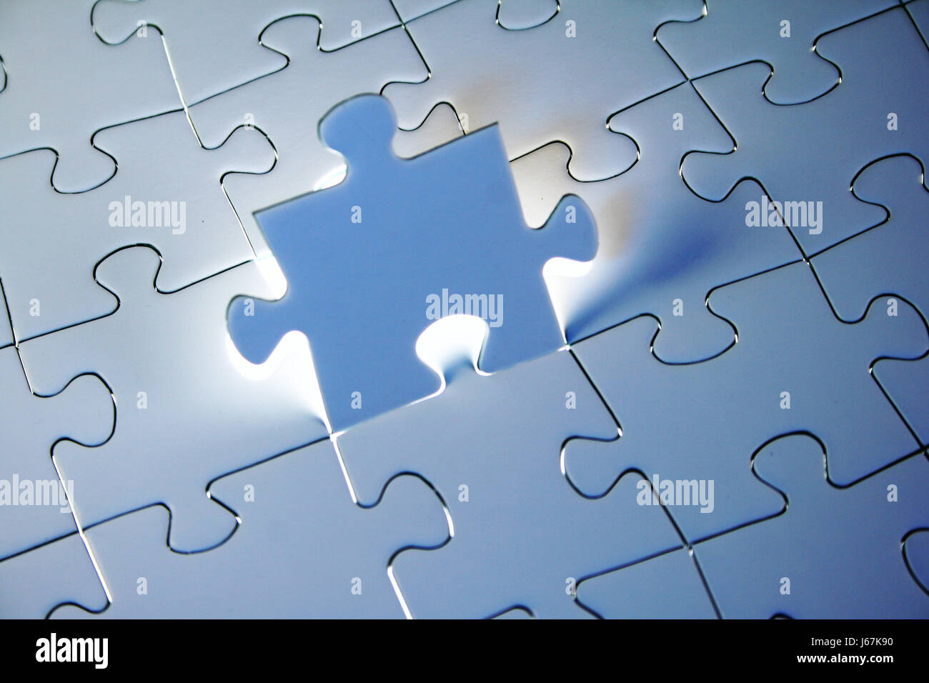 Jigsaw Puzzle nearly complete Stock Photo - Alamy