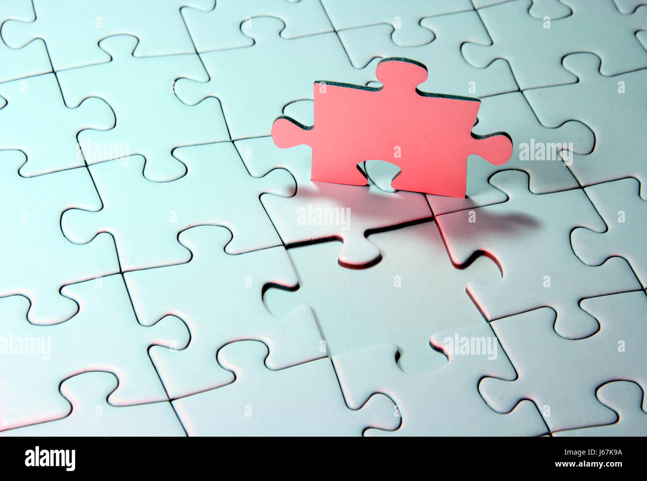 Jigsaw Puzzle nearly complete Stock Photo - Alamy