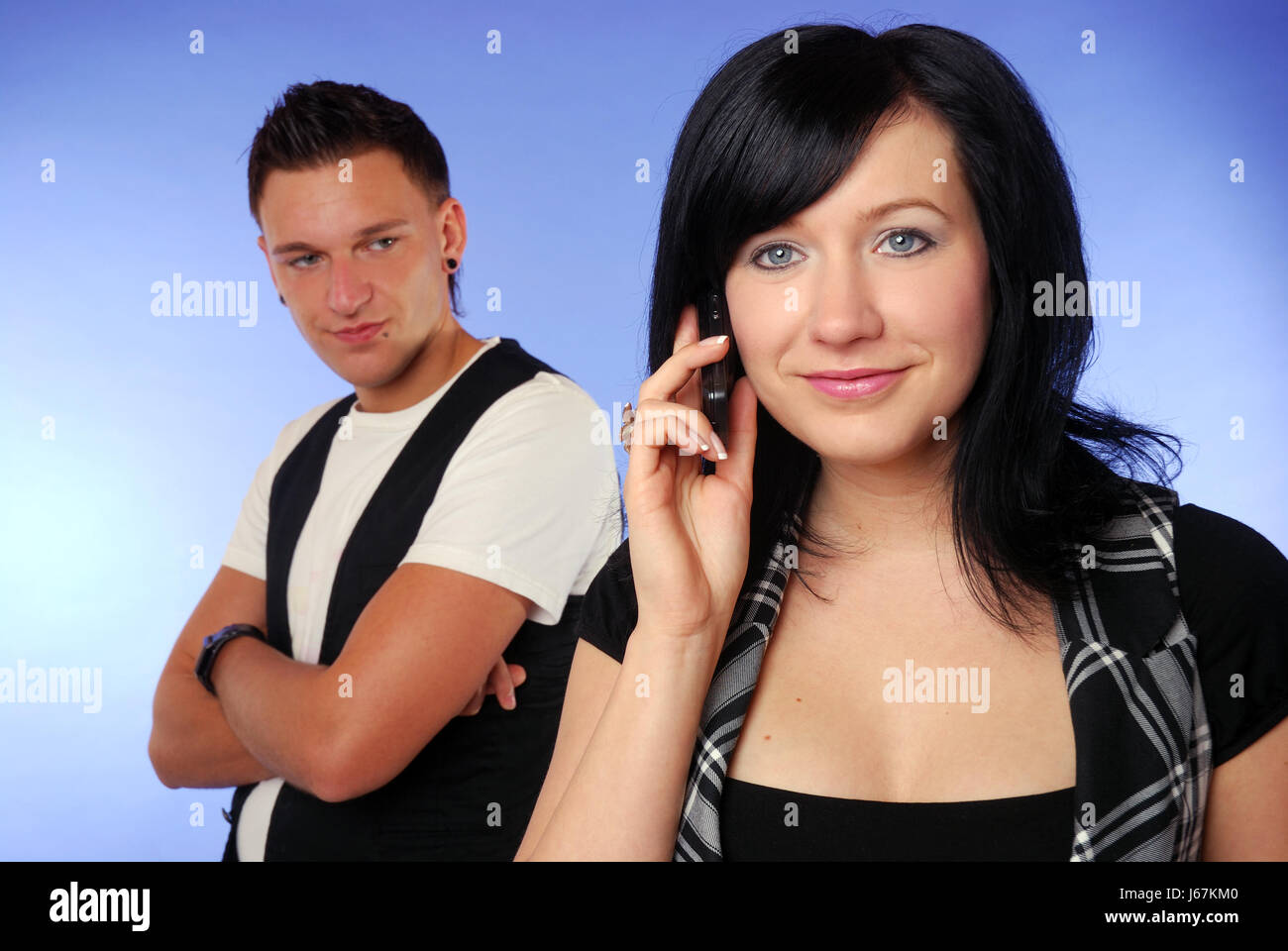 telephone phone conflict sad partnership couple pair relationship ...