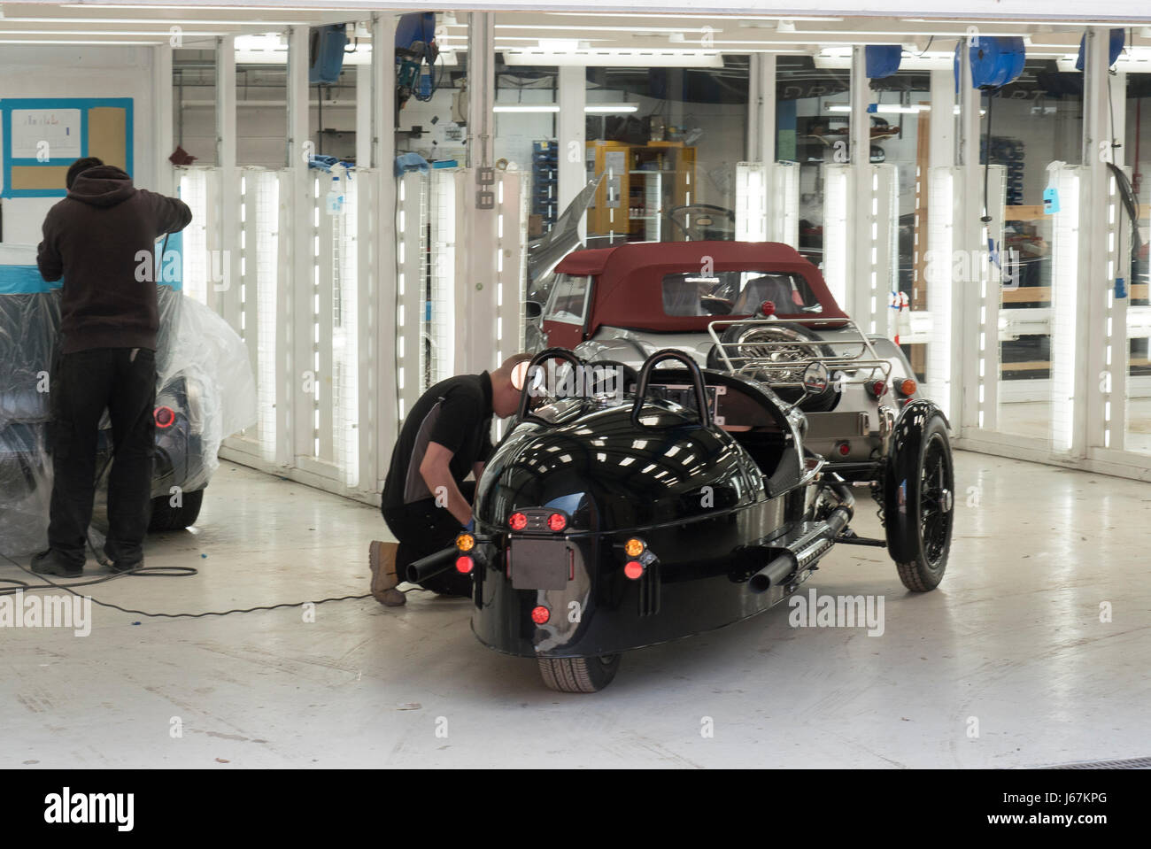 Bespoke Morgan three wheelers are assembled by hand at the Morgan Motor ...