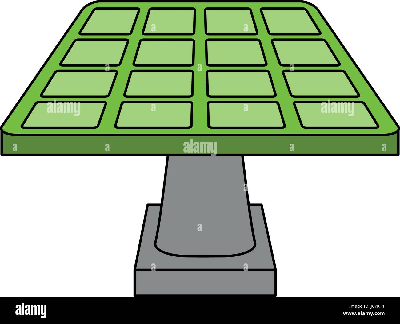color image cartoon solar energy panel on platform Stock Vector Image ...