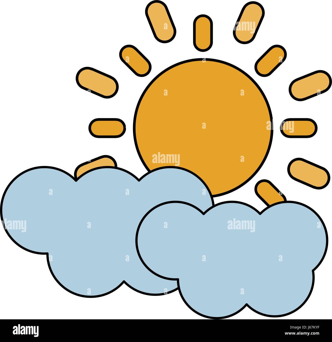 Cartoon Sun And Clouds