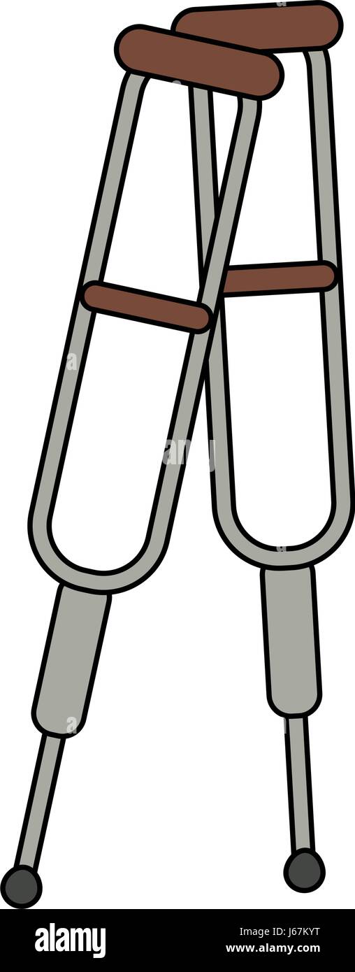 color image cartoon pair of medical crutches Stock Vector Image & Art ...