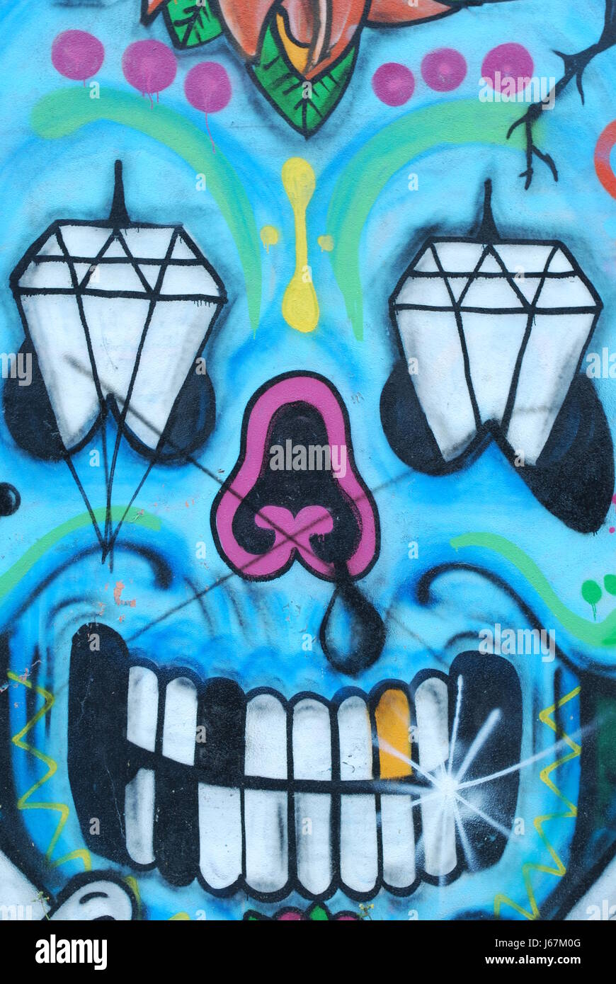 abandon go away depart disappear vanishing daub graffiti grafitti skull ...