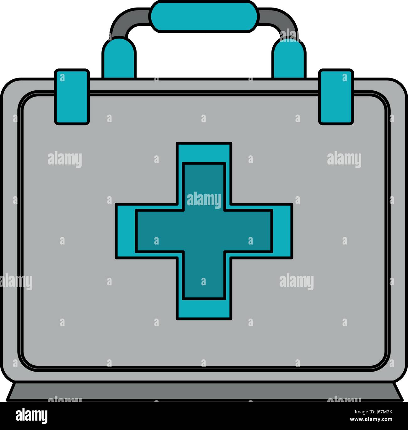 color image cartoon first aid kit with symbol cross Stock Vector Image ...