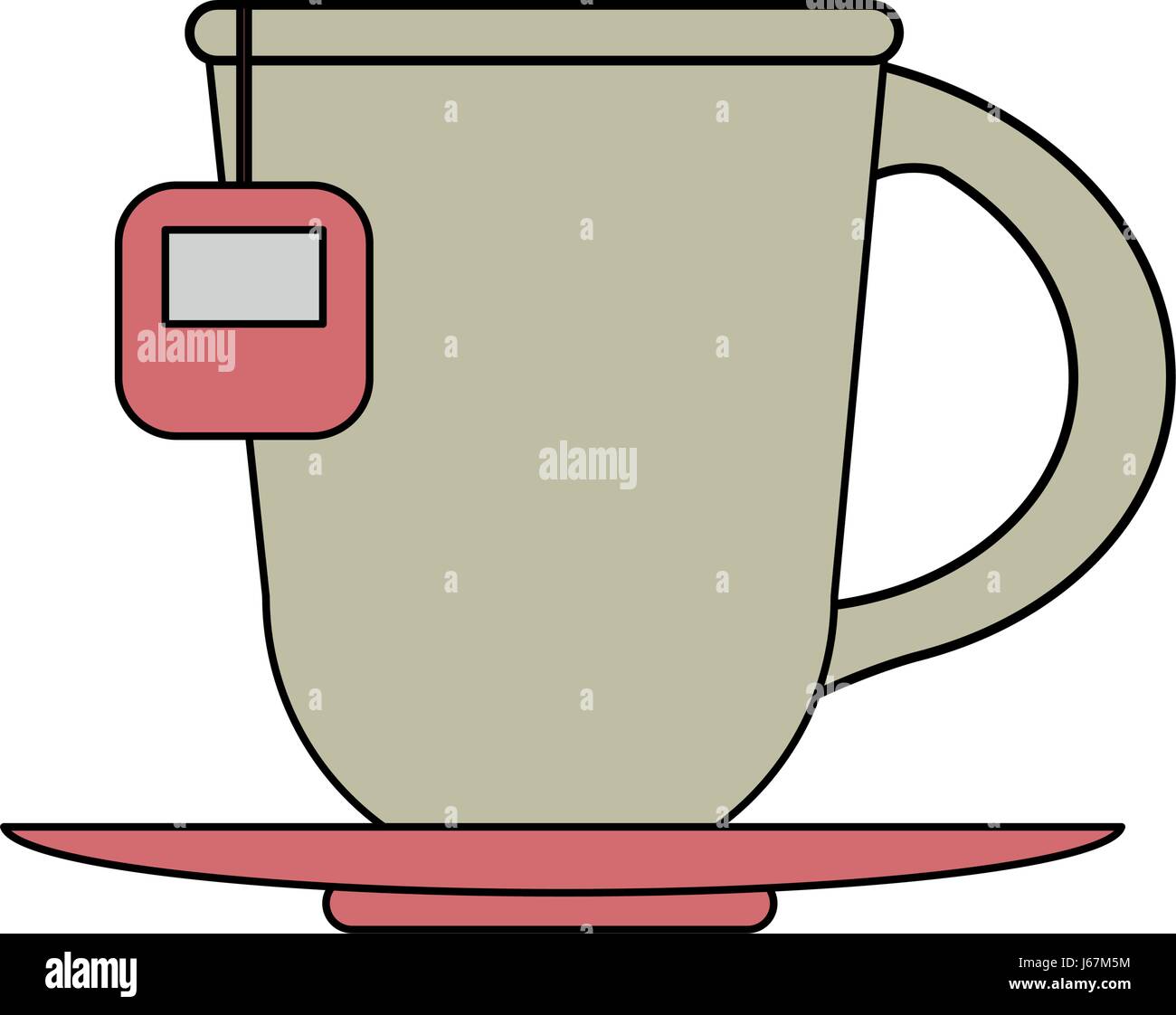 color image cartoon porcelain cup of tea with steam on dish crockery ...