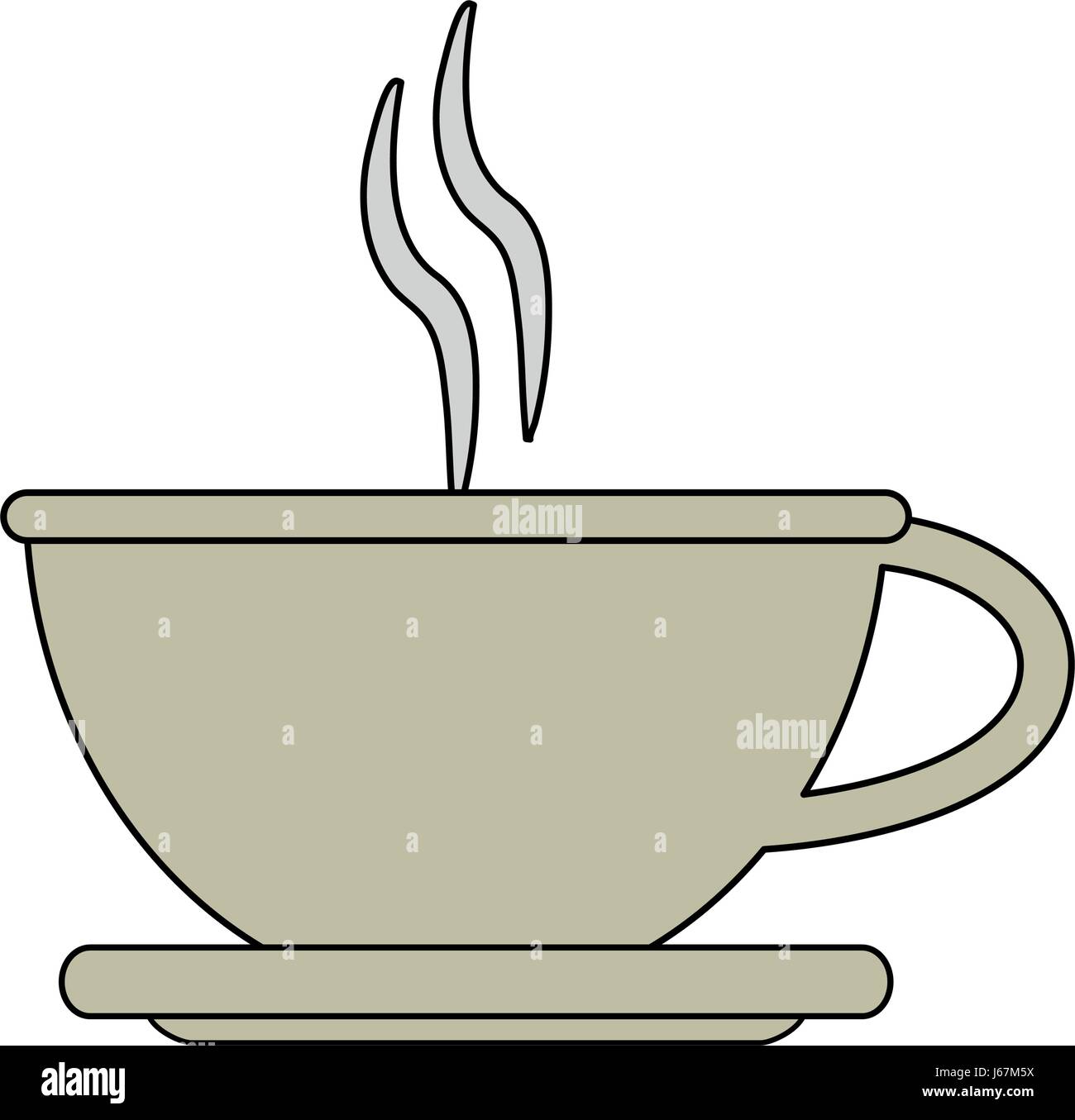 color image cartoon crockery cup of coffee with steam Stock Vector ...