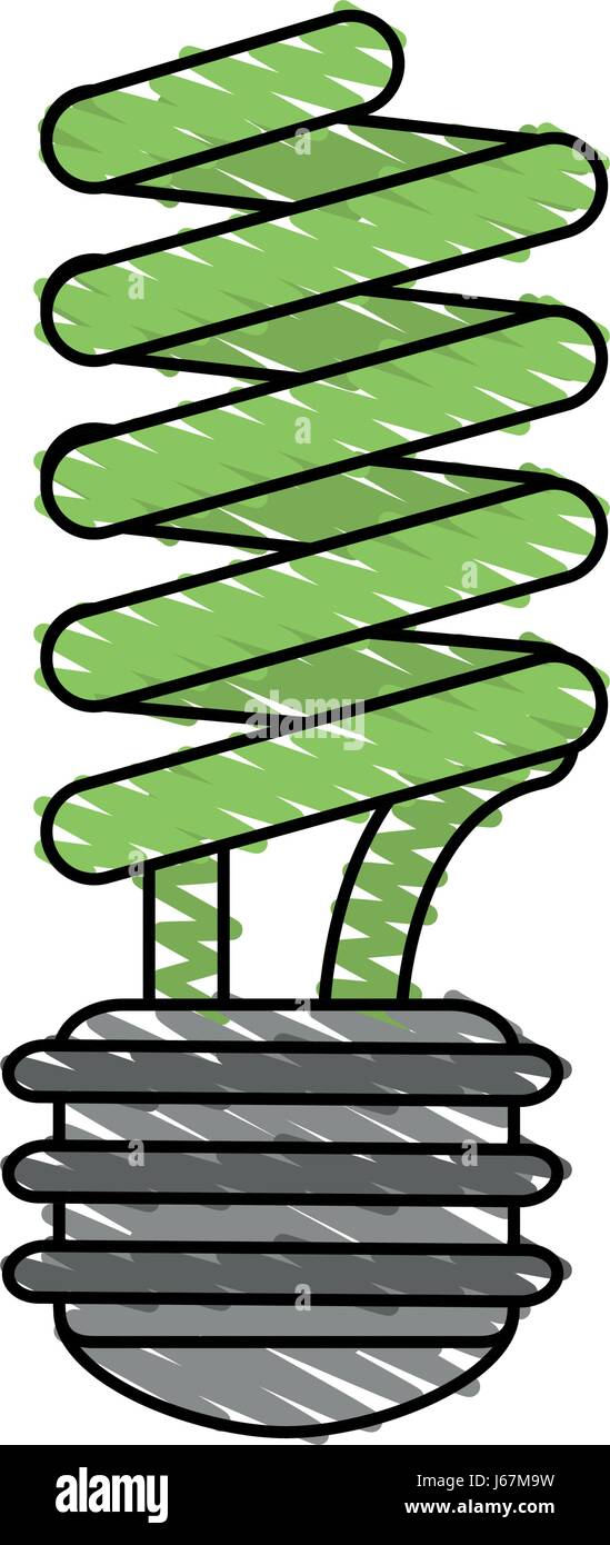 color crayon stripe cartoon fluorescent light bulb Stock Vector Image ...