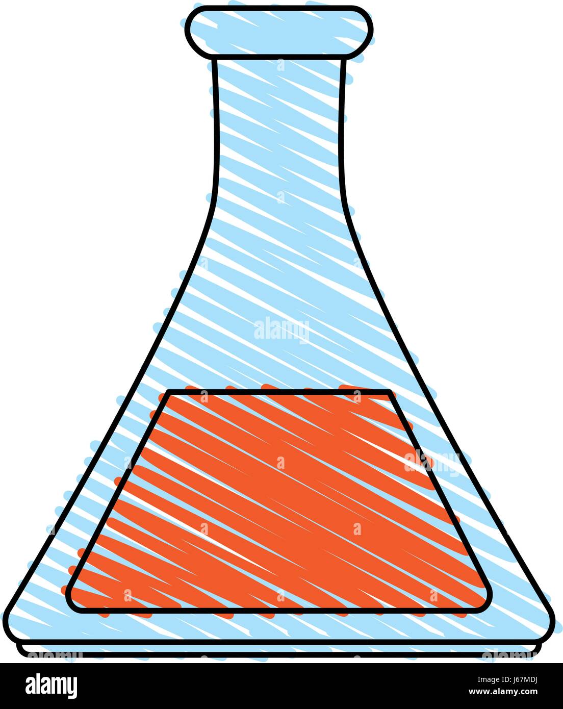 color crayon stripe cartoon glass beaker for laboratory with liquid ...