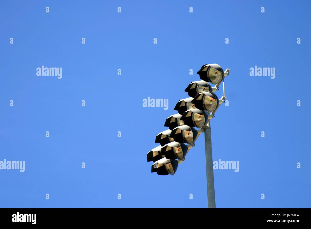 blue stadium shiner light lamp luminary firmament sky light blue sport ...