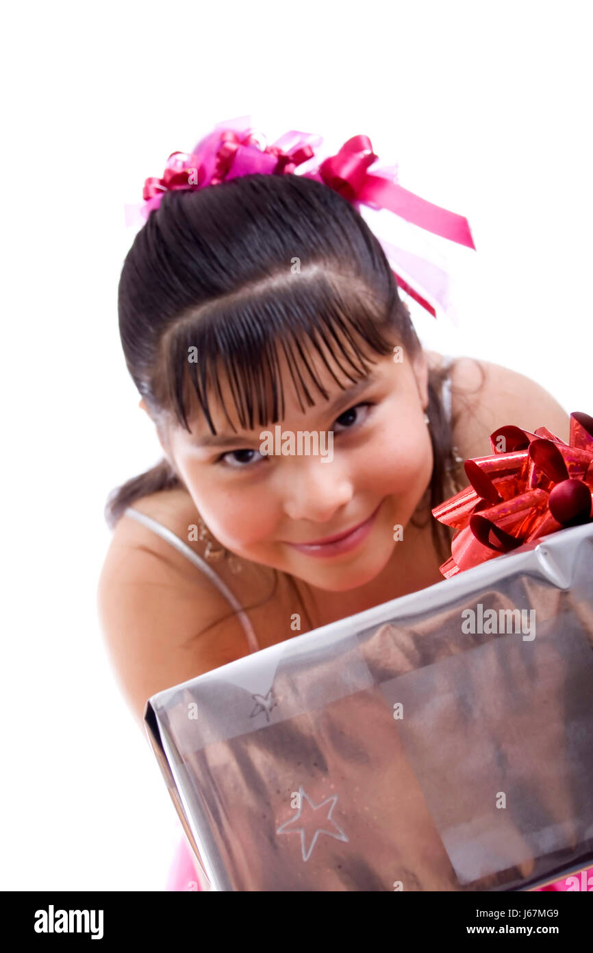 female gift possession holding kid child birthday girl girls humans ...