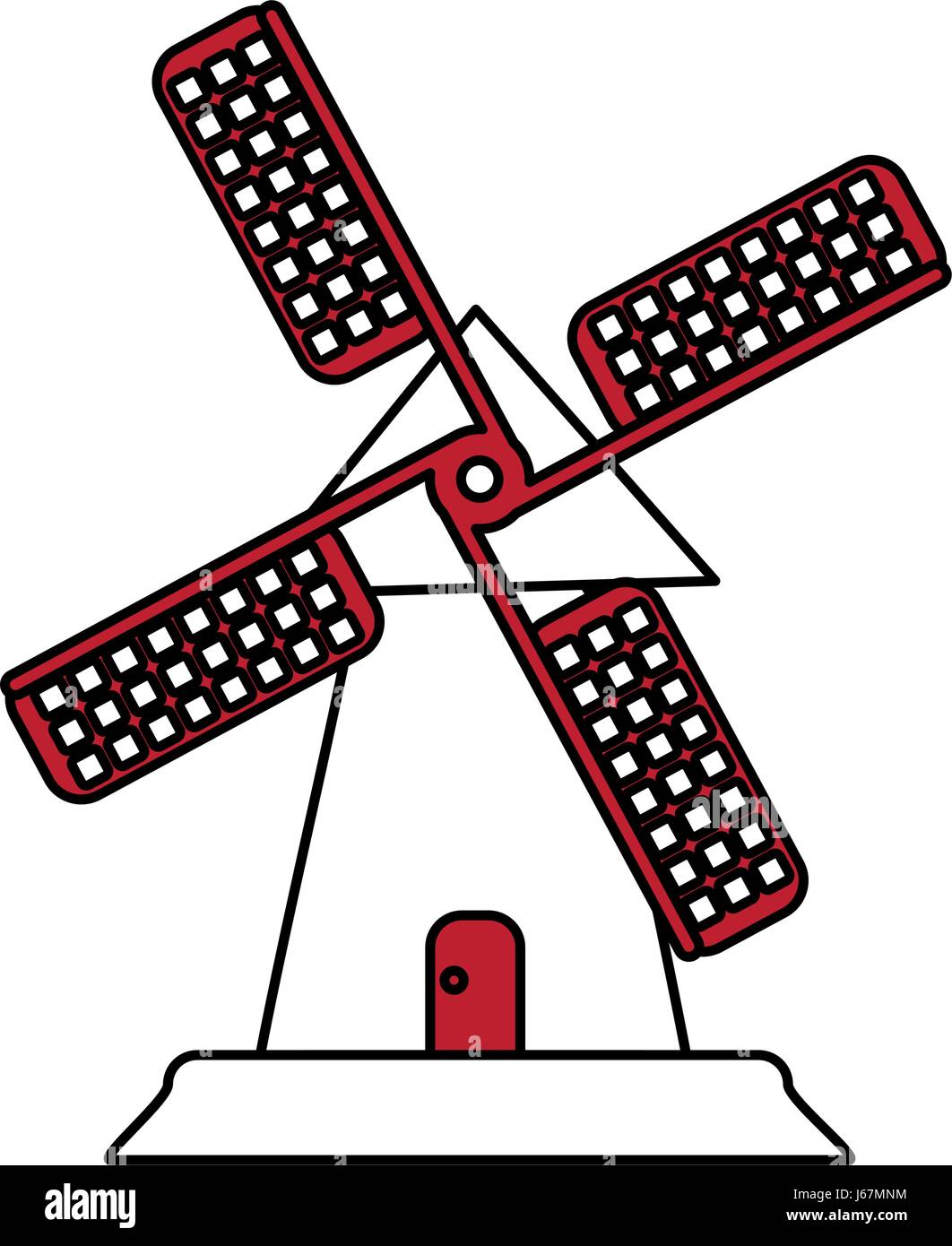 color silhouette image cartoon farm windmill Stock Vector Image & Art ...