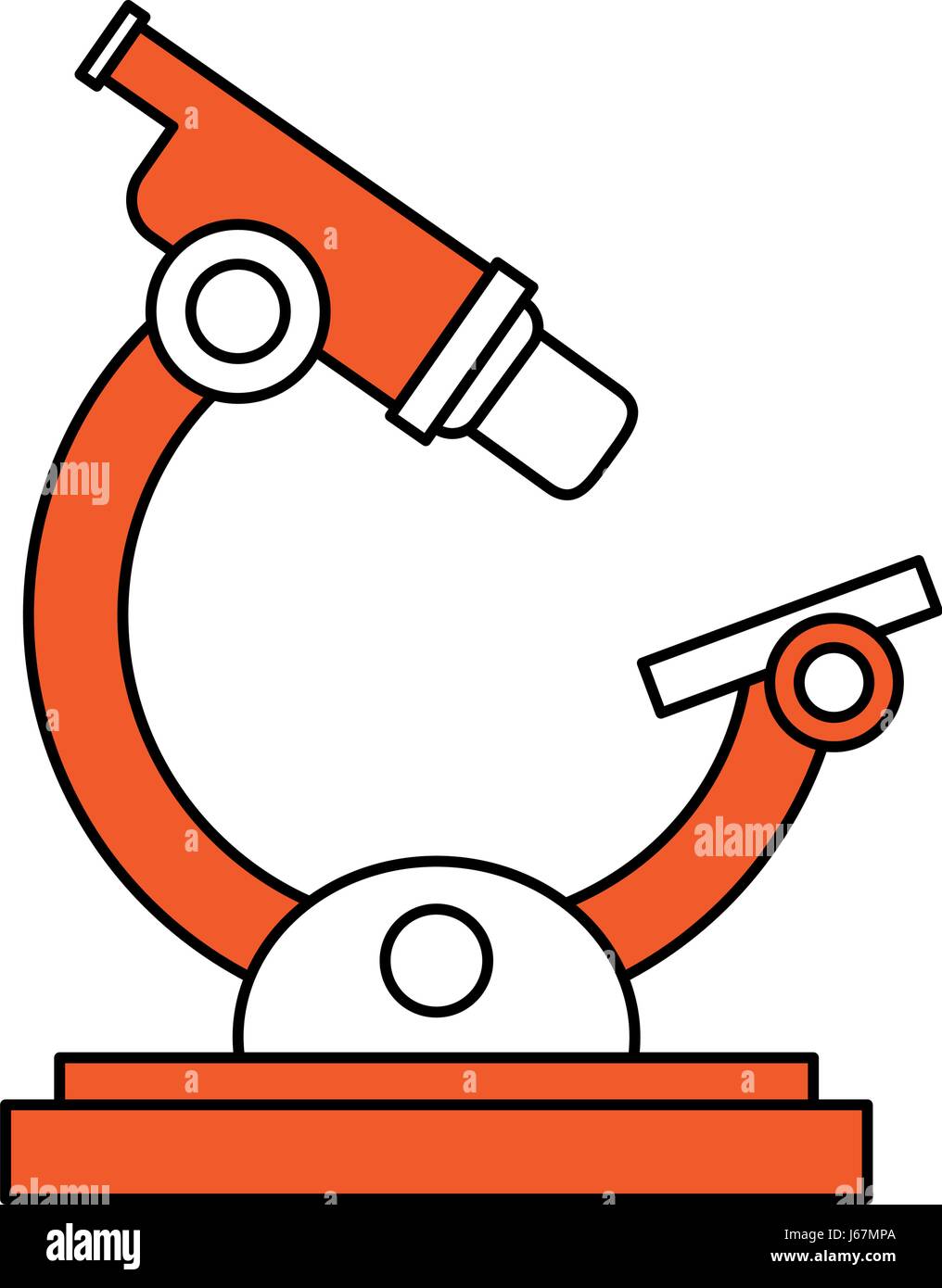color silhouette image cartoon orange microscope science tool Stock ...