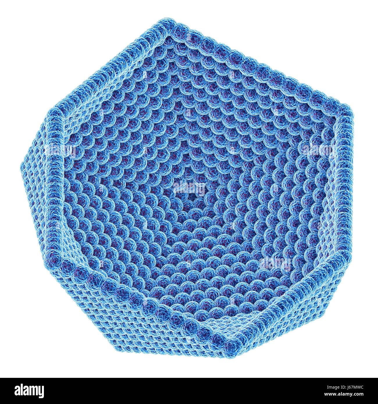 Computer artwork of the inner surface of an icosahedral virus capsid ...