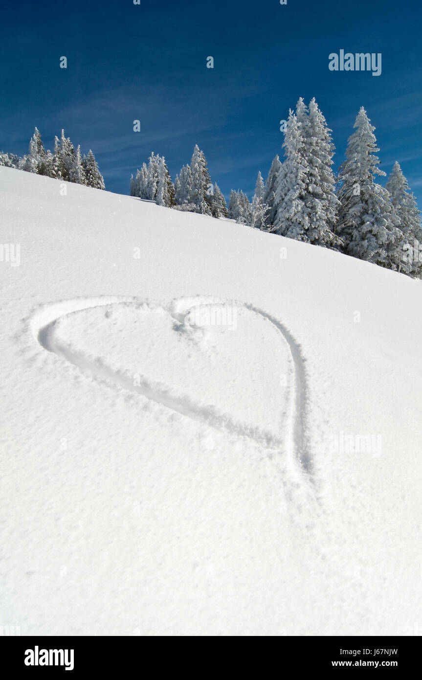 winter snowy love in love fell in love snow heart blue horizon winter ...