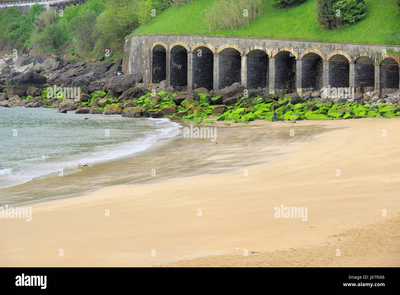 beach seaside the beach seashore europe spain atlantic ocean salt water ...