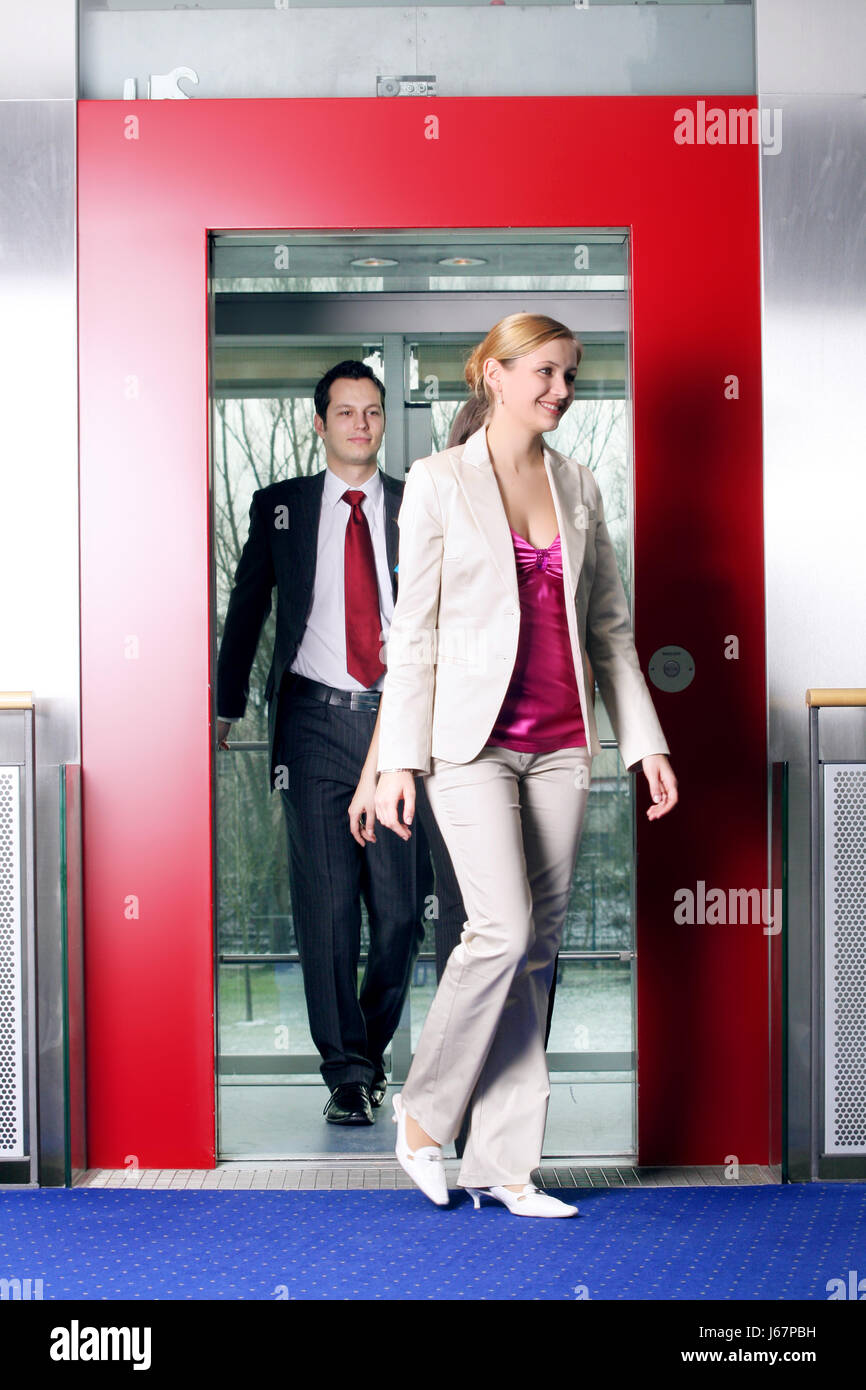 Elevator people laughing hi-res stock photography and images - Alamy