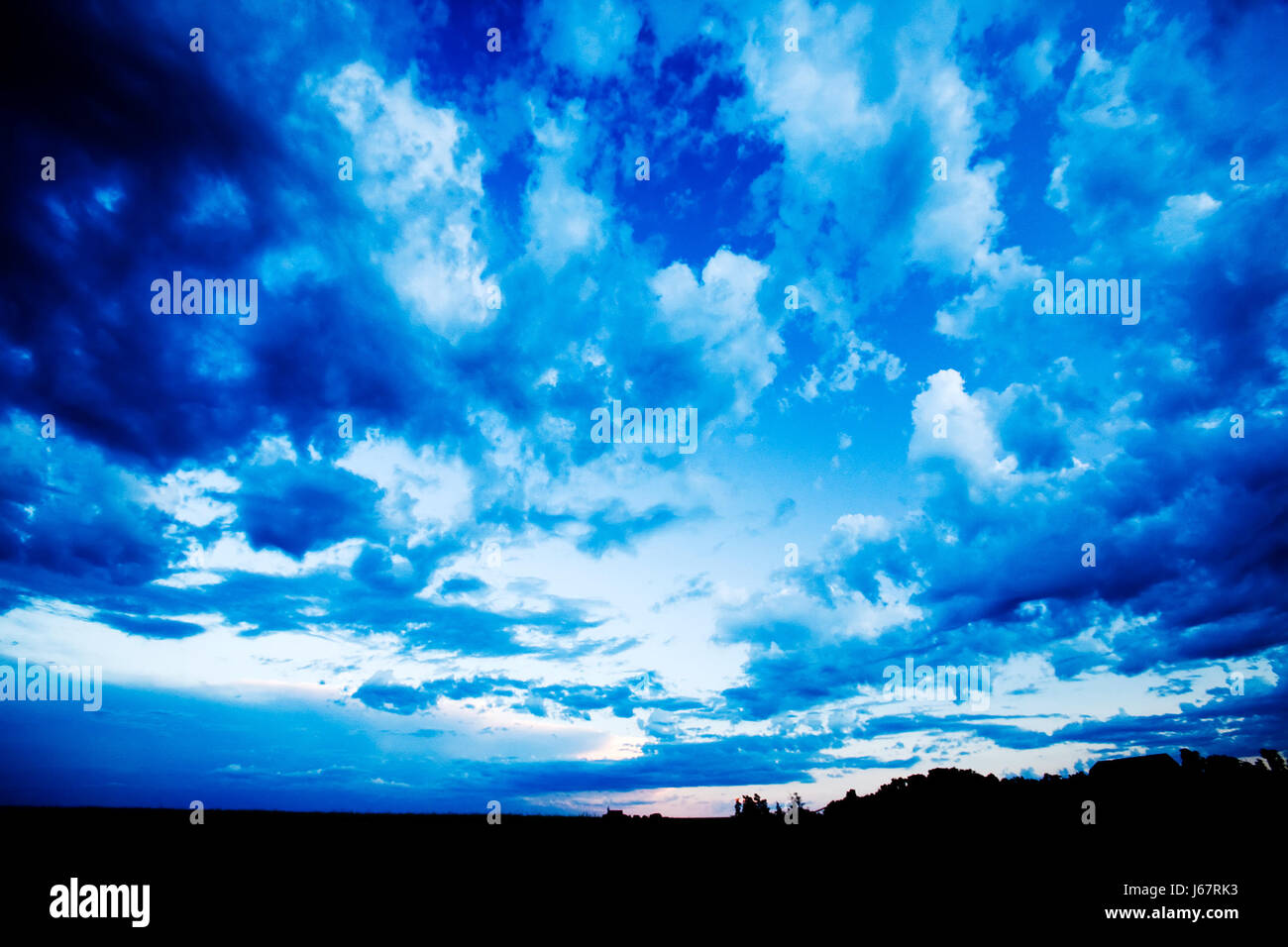 blue night nighttime sunset cloud evening dramatic silhouette weather ...