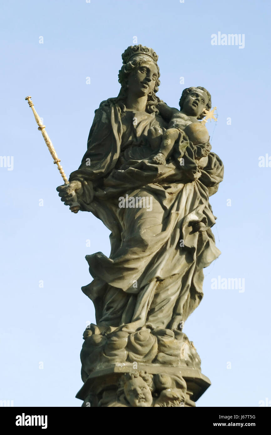detail religion cultural culture statue bridge tourism male masculine ...