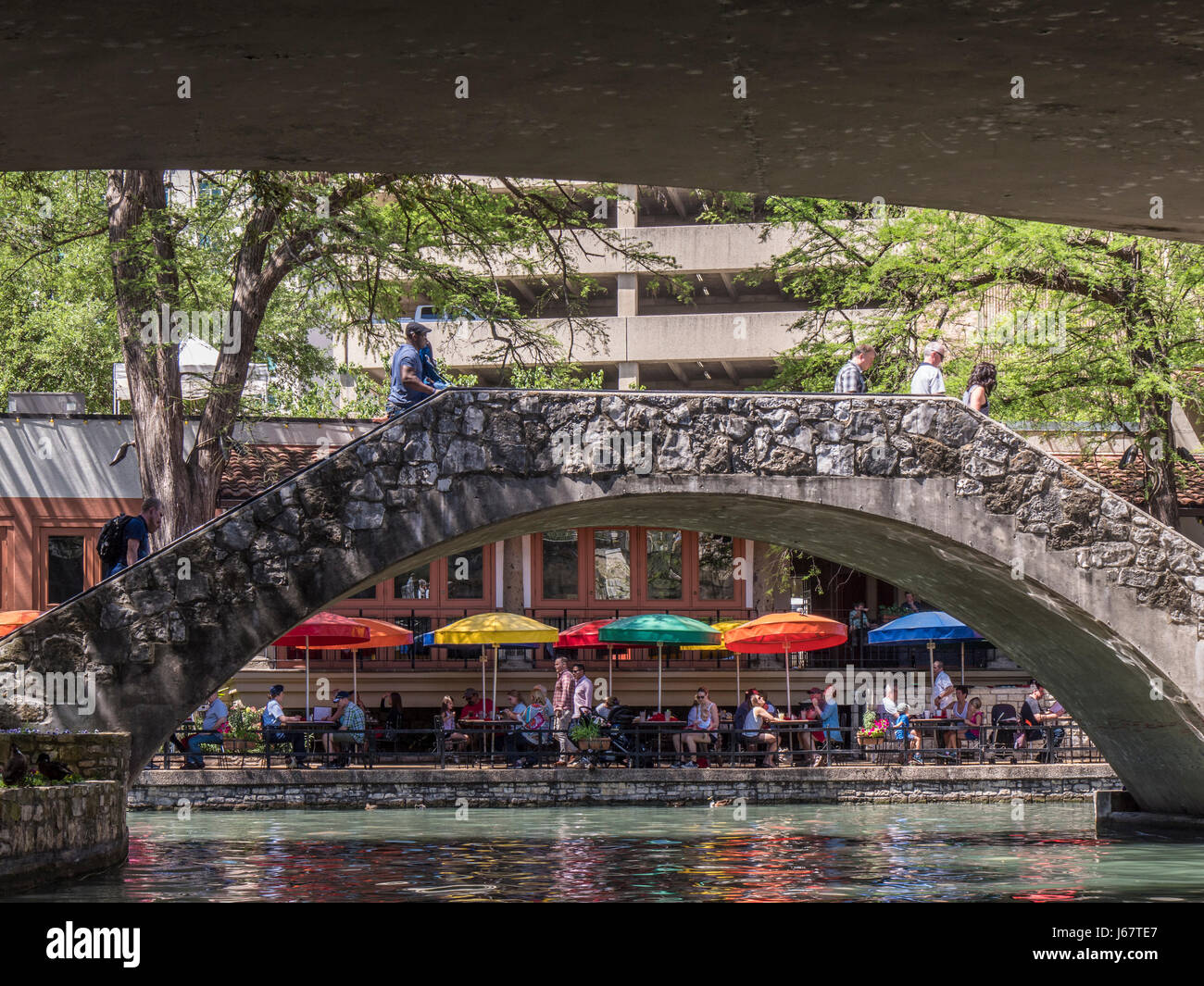 Pedestrians walk along bridge hi-res stock photography and images - Alamy