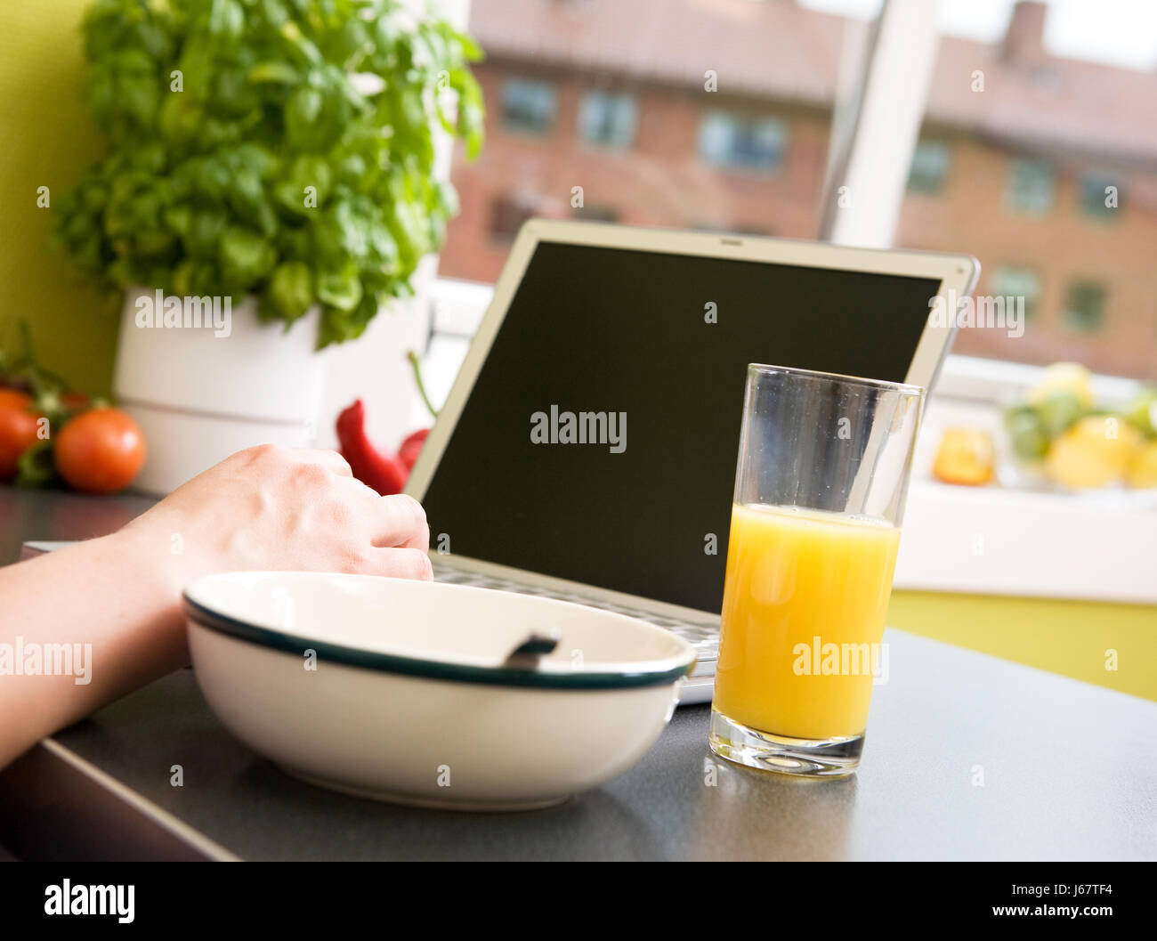 house building laptop notebook computers computer orange food aliment ...