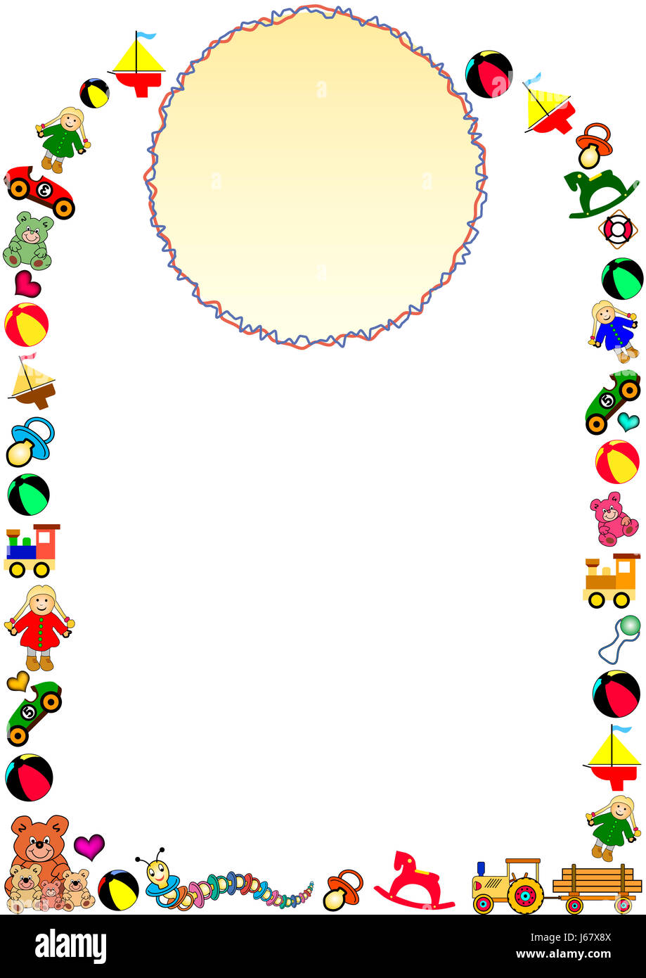 toy frame with a large circle Stock Photo - Alamy